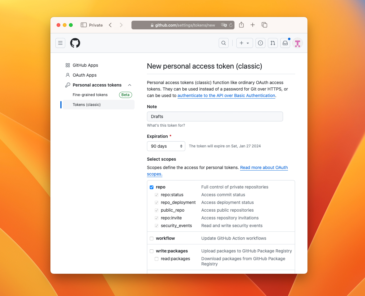 Obsidian Git 同步更快一层：用 Drafts Push 到 GitHub 库 | #UNTAG